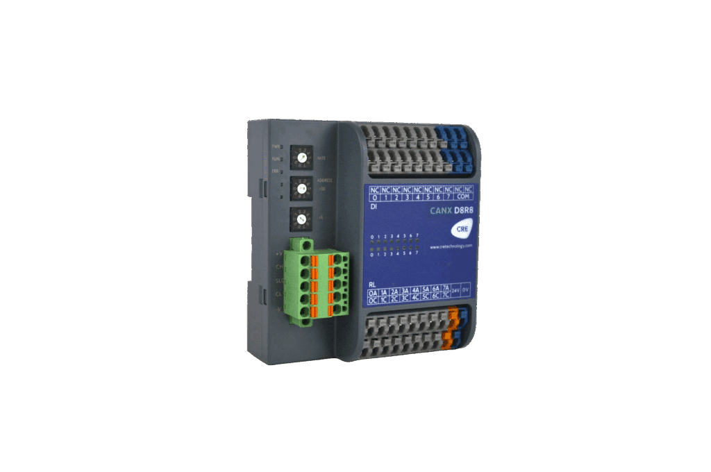CANX D8R8 – CANopen I/O module with relay outputs